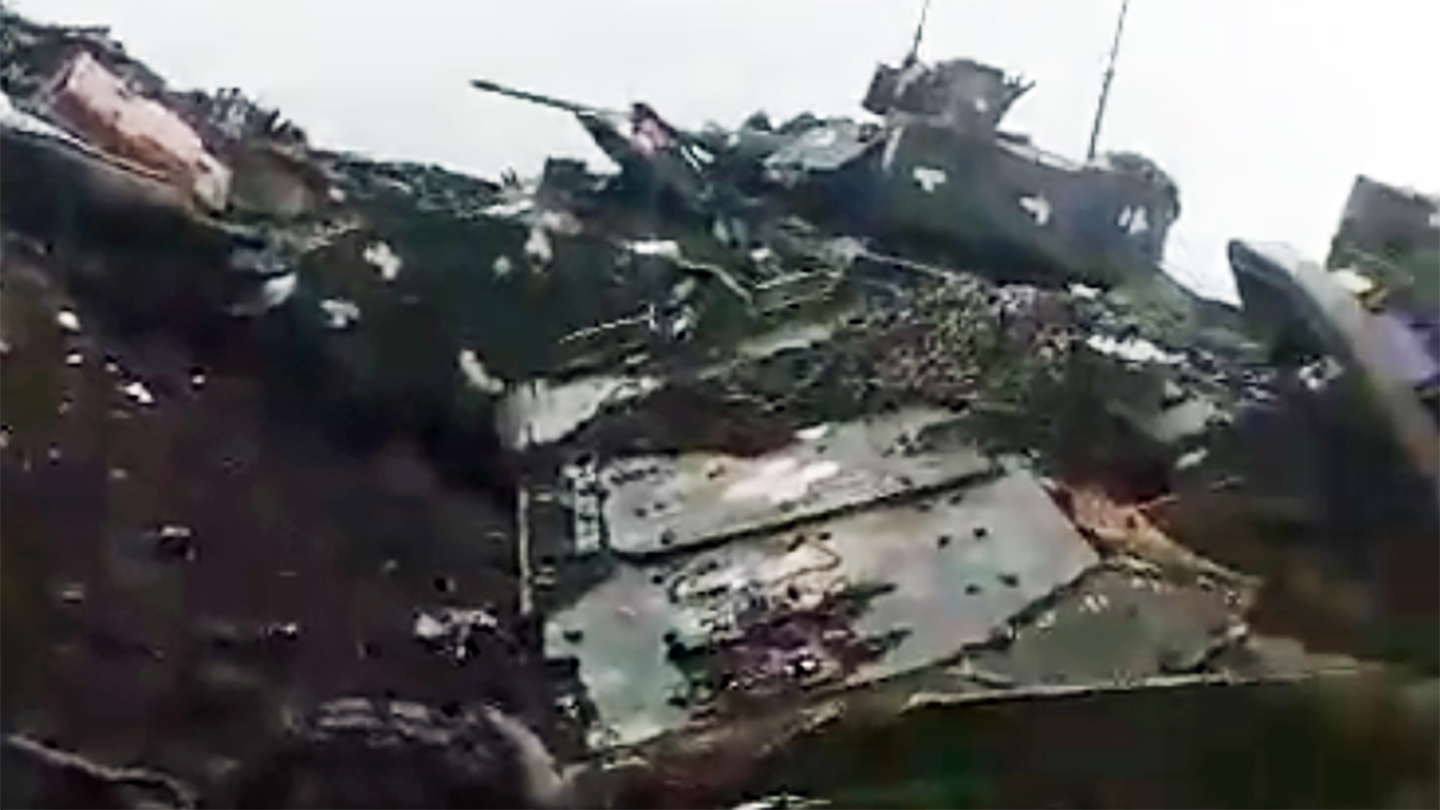Russian Capture Of Ukrainian Leopard Tank, Bradleys Seen In Video