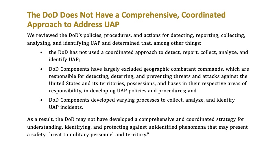 Watchdog Says Pentagon's UAP Response May Pose Threat To National Security