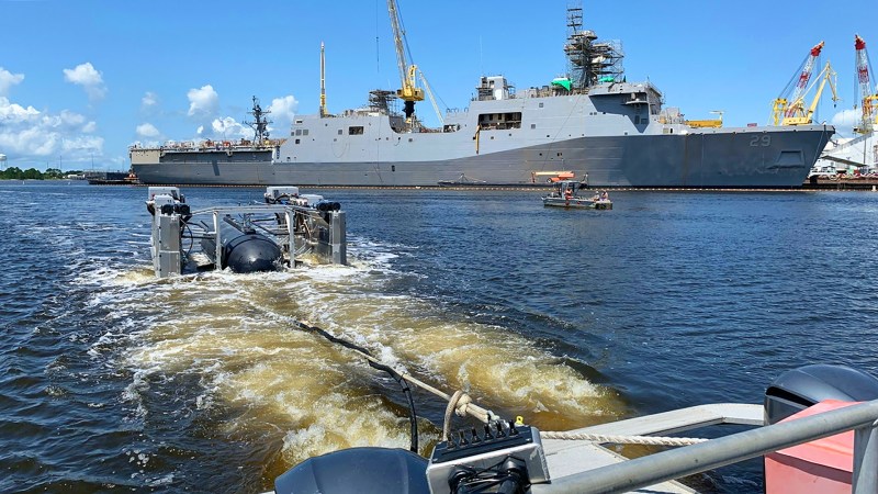 USS Portland Uses Its Experimental Laser To Fry A Floating Target In ...