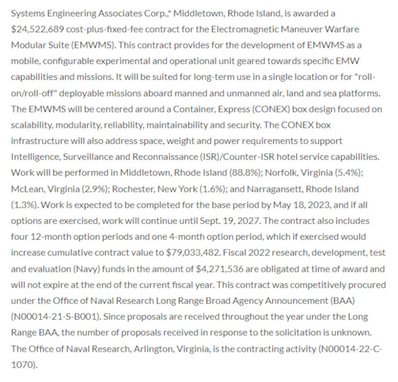 Navy Electronic Warfare Container Could Go On Ships, Aircraft, Trucks