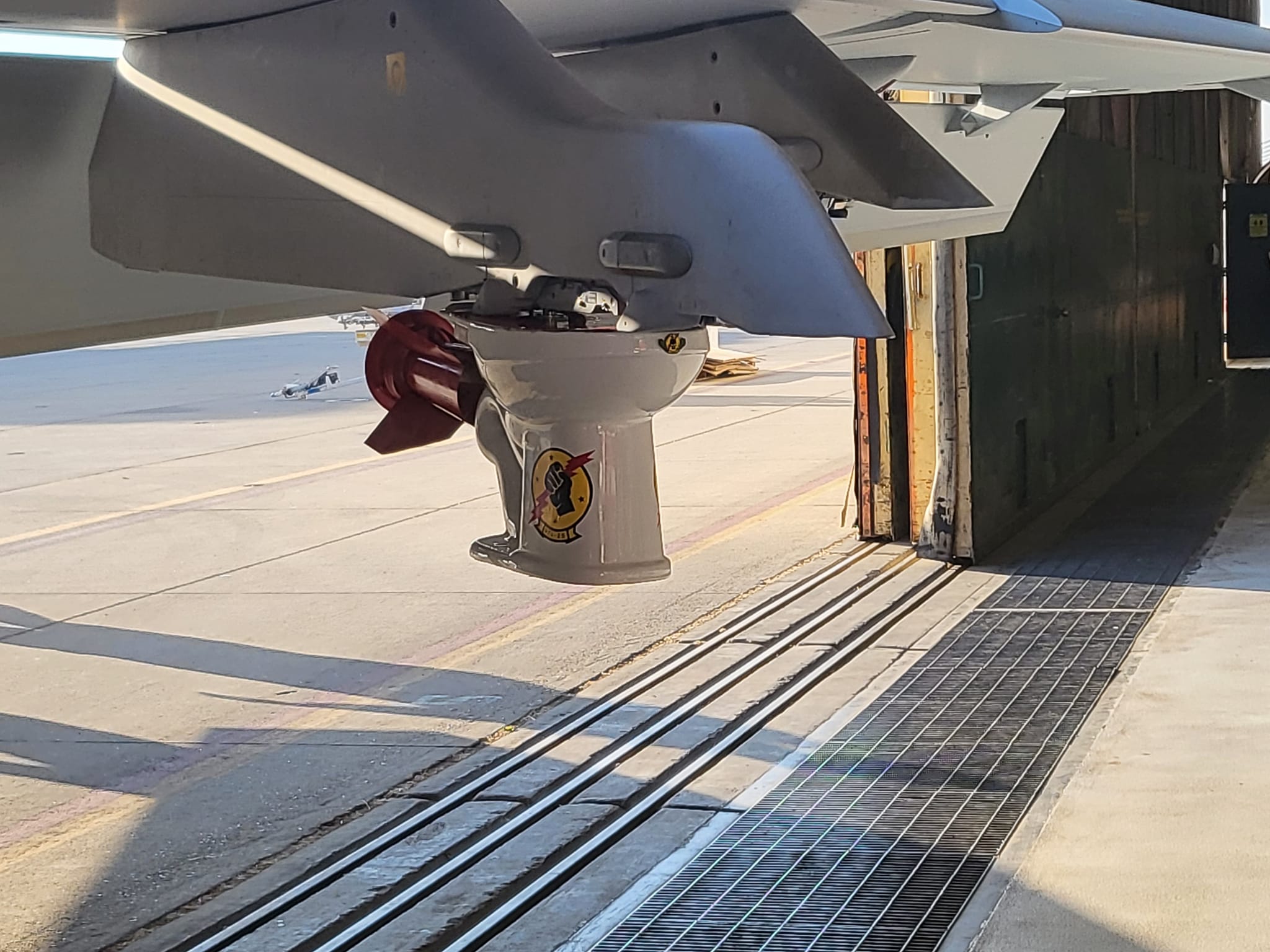 Here's Why A Toilet Is Hanging On A Navy F/A-18 Super Hornet's Wing