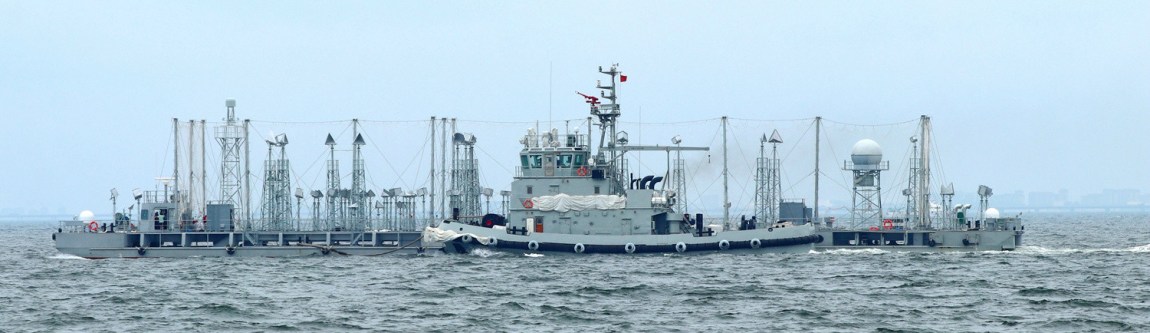 Chinese Countermeasure Barge Covered In Radar Reflectors Emerges
