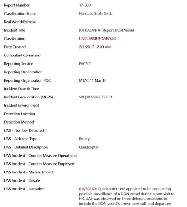 Swarmed Navy Destroyer Had Its Bridge Illuminated By Mysterious Drones