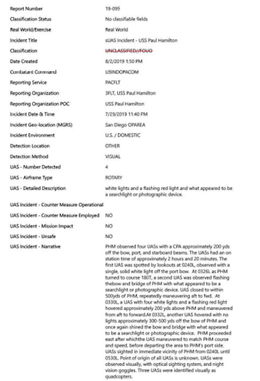 Swarmed Navy Destroyer Had Its Bridge Illuminated By Mysterious Drones