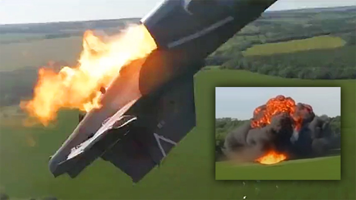 Russian Pilot's Ejection From An Su-25 Seen In Incredible Headcam Video