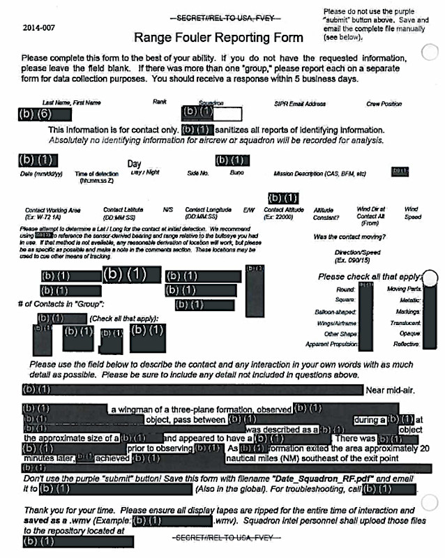 Tic Tac UAP Incident Included In Newly Released Range Incursion Reports