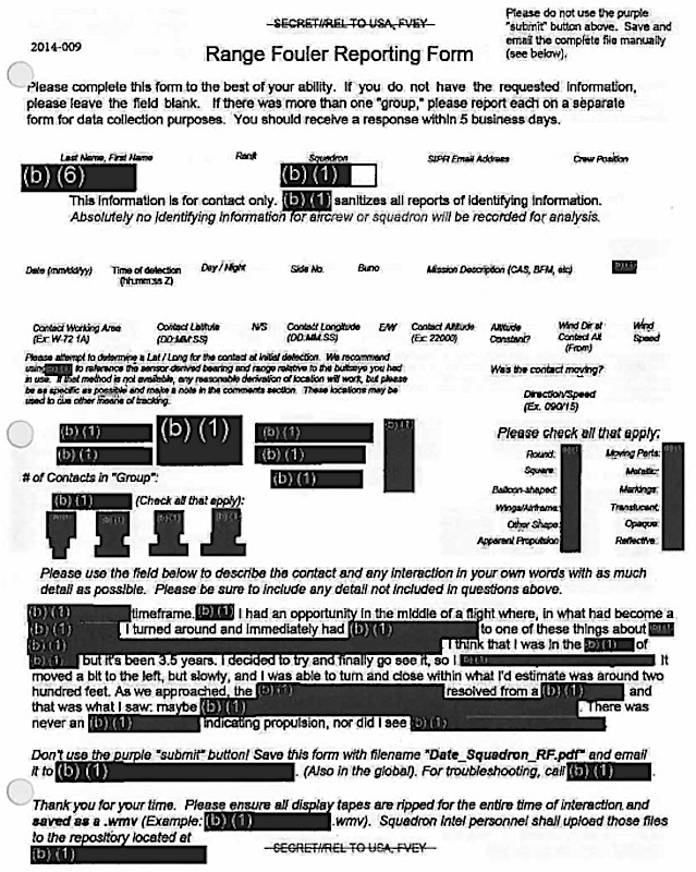 Tic Tac UAP Incident Included In Newly Released Range Incursion Reports