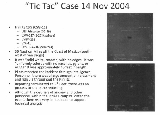 Tic Tac UAP Incident Included In Newly Released Range Incursion Reports
