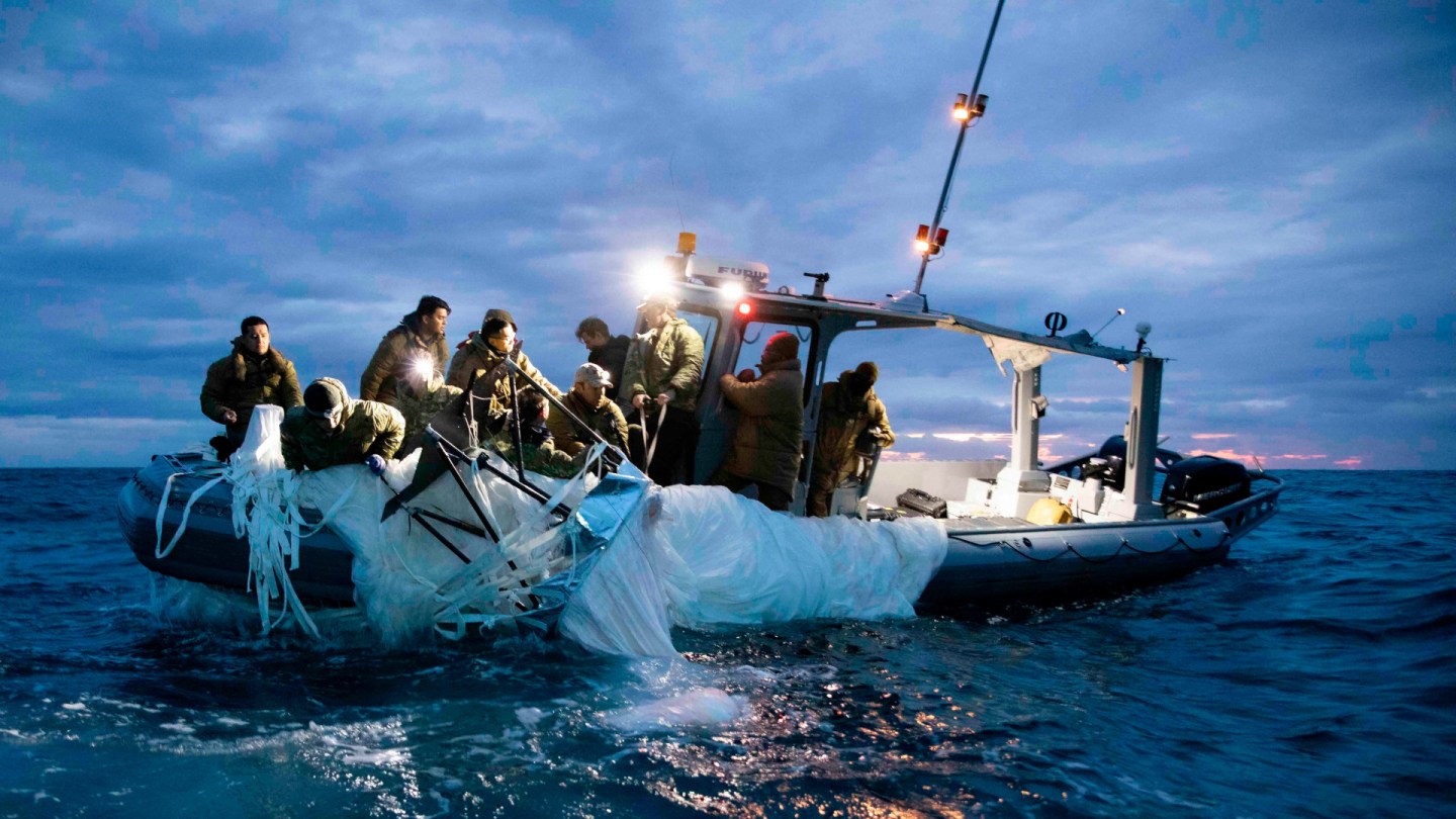 Our First Look At Chinese Spy Balloon Debris Being Recovered