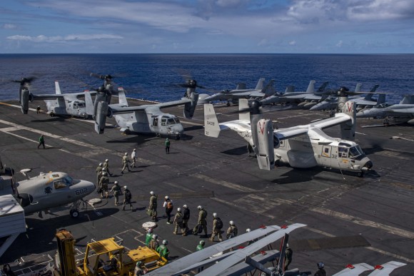 CMV-22 Ospreys Could Fill In For Navy E-2 Hawkeyes As Communications Nodes