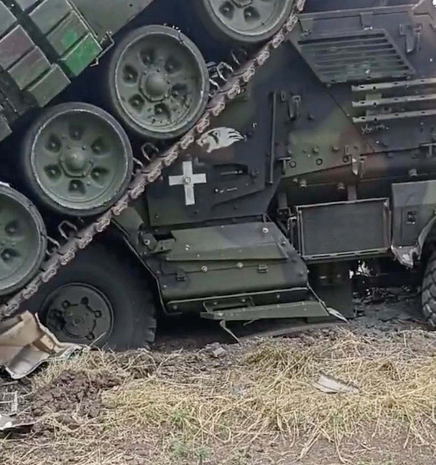 Ukrainian T-72 Tank That Ran Over MRAP Seen In New Ground-Level Video