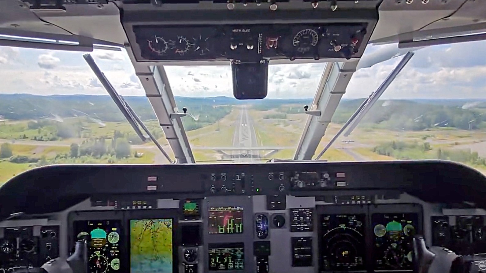 Cockpit View Of Flying From Finland's New Highway Runway