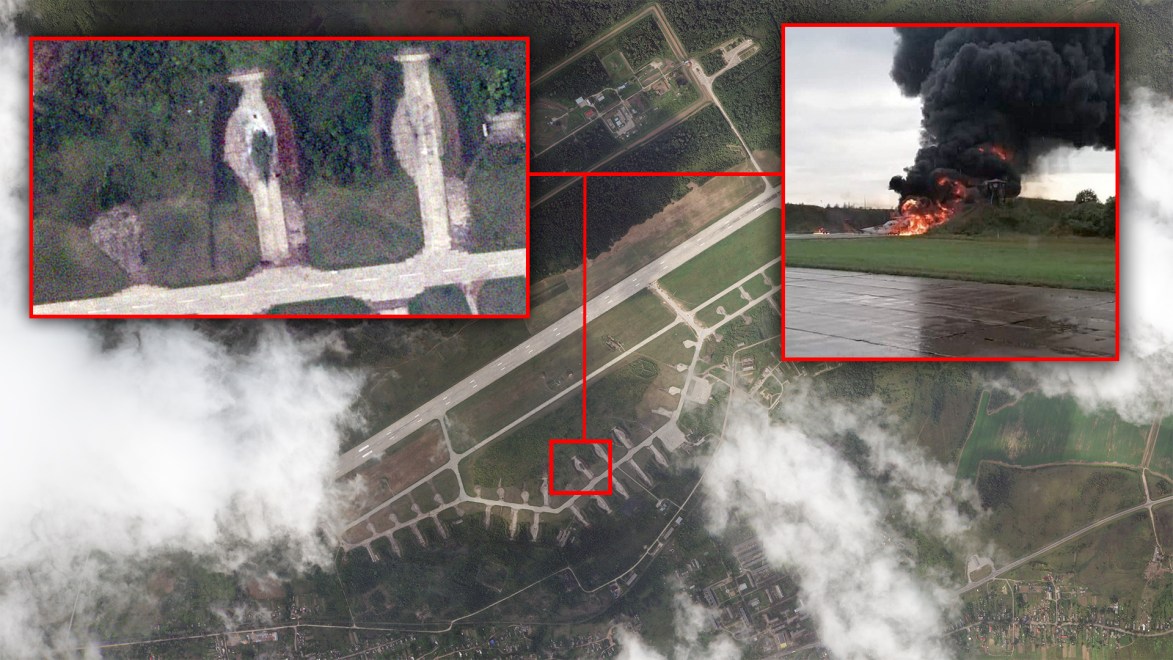 Destroyed Tu-22M Seen At Now Empty Russian Airbase