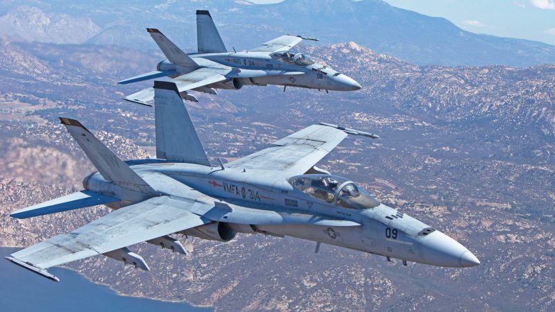 The Instant Flares Are Released From An F/A-18 Hornet Seen In ...