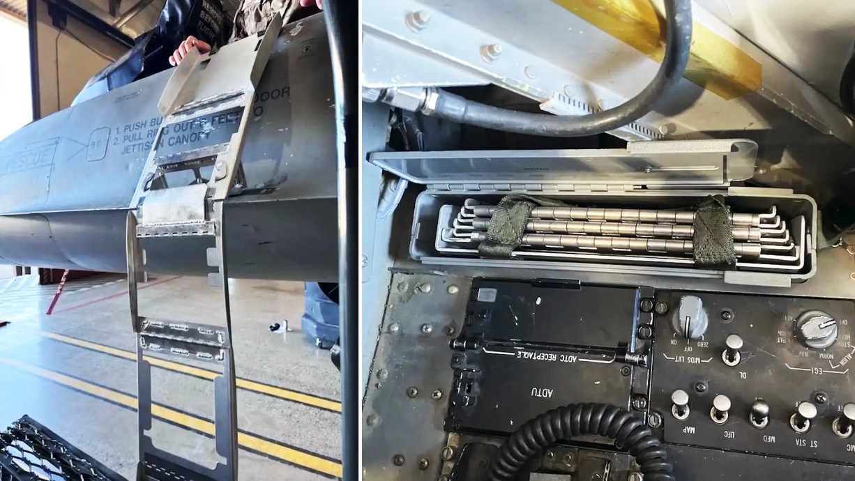 Airmen Design F-16 Boarding Ladder That Fits Inside Cockpit