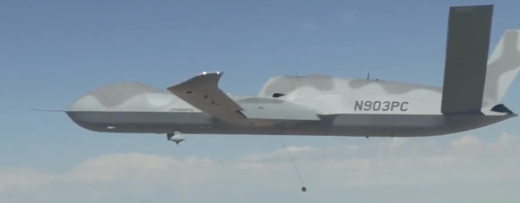 MQ-20 Avenger Tests Recovery Line For Grabbing Smaller Drones Mid-Flight