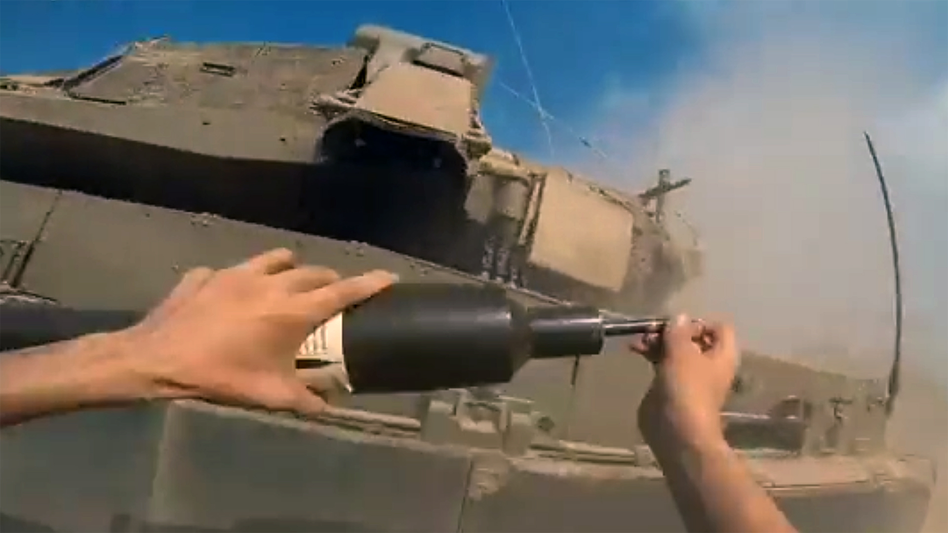 Hamas Fighter Shown Placing Bomb On Israeli Merkava Tank