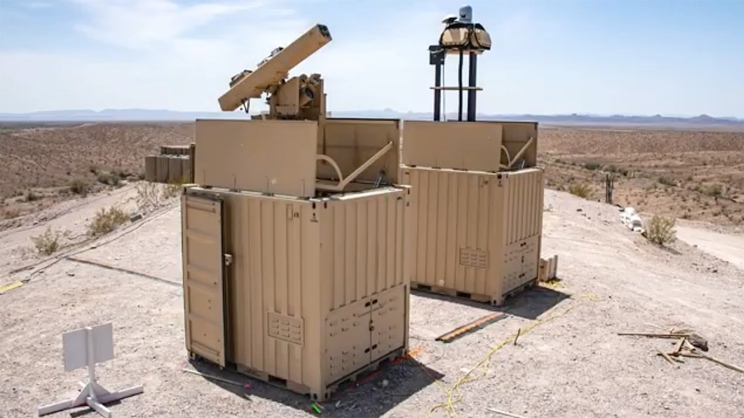 Army Counter Drone System Pops Out Of A Shipping Container