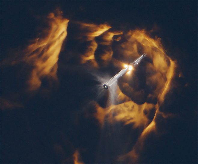 Starship's 33 Engines Created The Mother Of All 'Shock Diamonds'