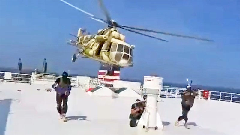 Houthi Helicopter Raid On Ship In Red Sea Seen In New Video