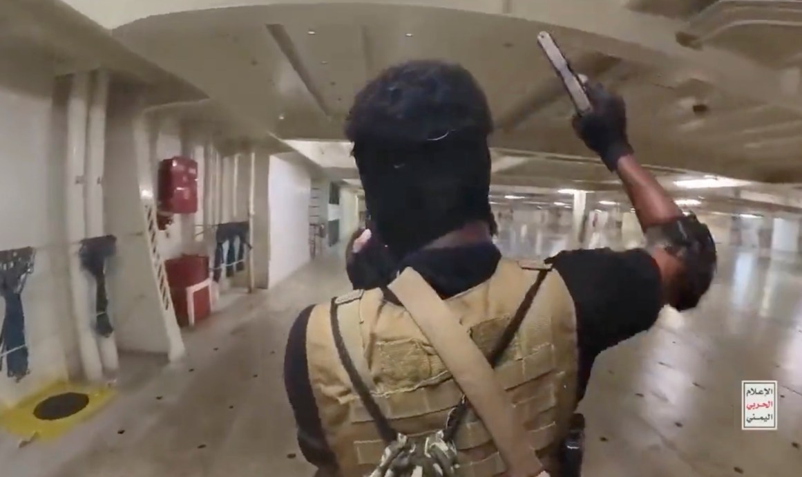 Houthi Helicopter Raid On Ship In Red Sea Seen In New Video