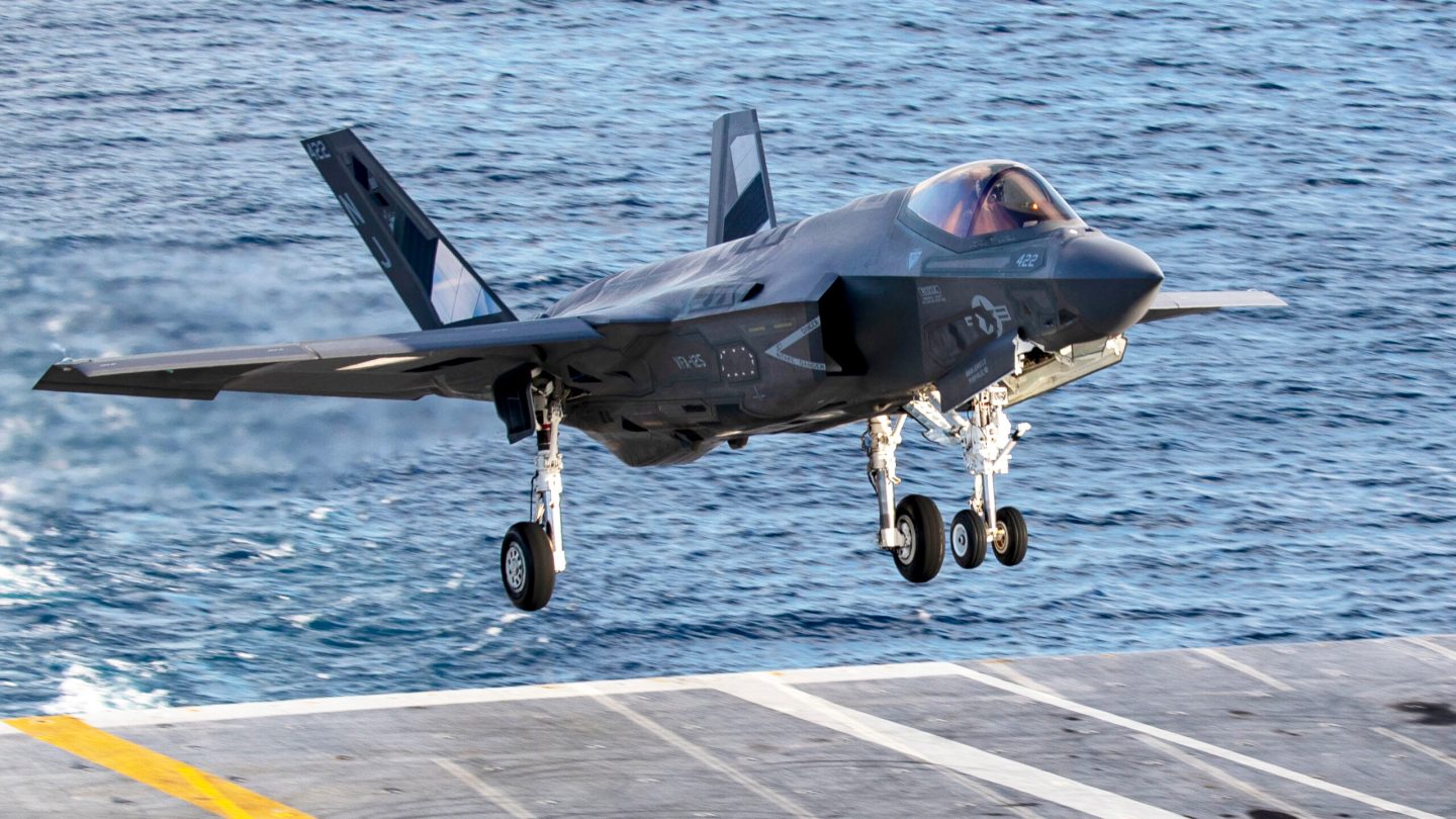 F-35C With Mirror-Like Coating Photographed Aboard Carrier