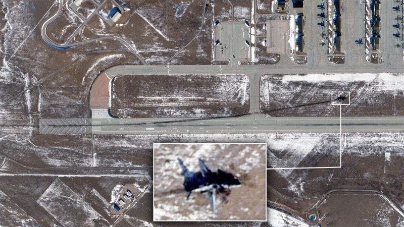 B-1B Bomber's Crash Landing Path Seen In Satellite Image