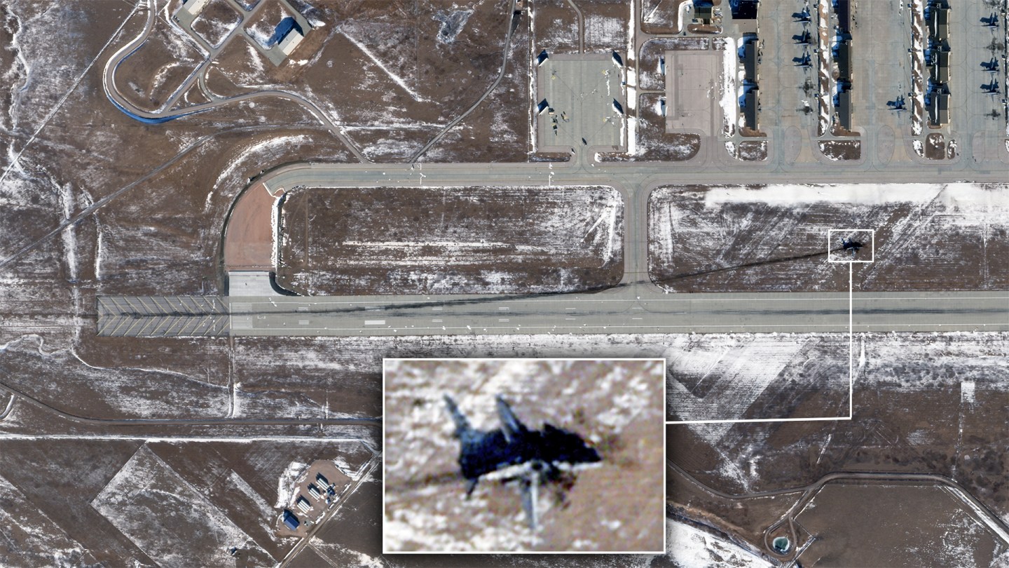 B-1B Bomber's Crash Landing Path Seen In Satellite Image