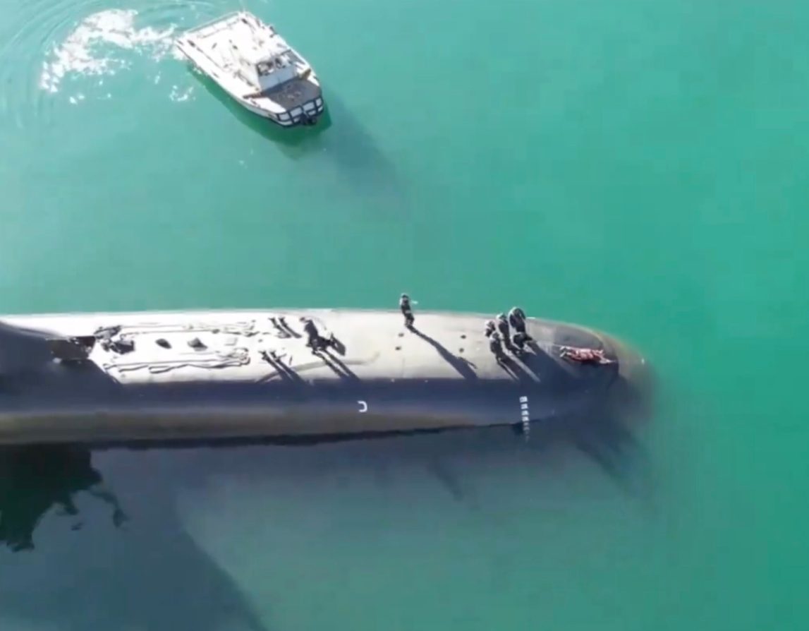 Submarine Torpedo Test Firing Seen From Rare Bird's-Eye View