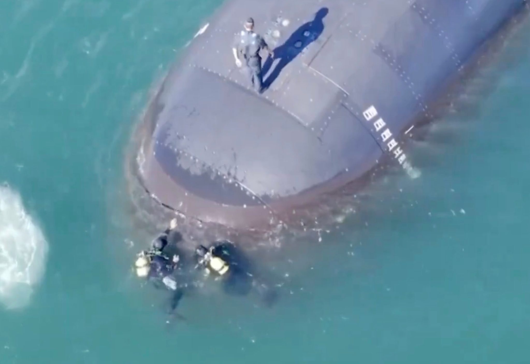 Submarine Torpedo Test Firing Seen From Rare Bird's-Eye View