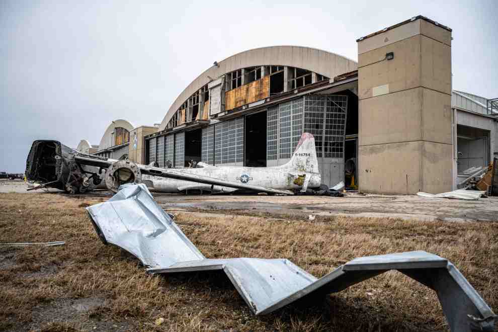 Tornado Ravages Air Force Museum Restoration Hangar At Wright Patterson AFB