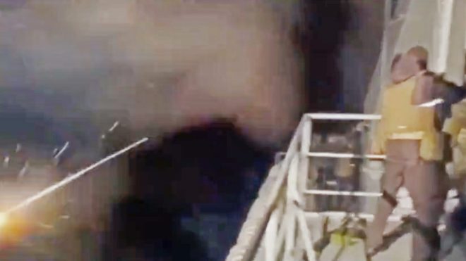 Russian Ship Under Drone Boat Attack Seen In Dramatic Onboard Video