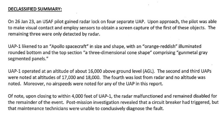Air Force Pilot's Bizarre Encounter With Capsule-Like Craft Off Florida Declassified