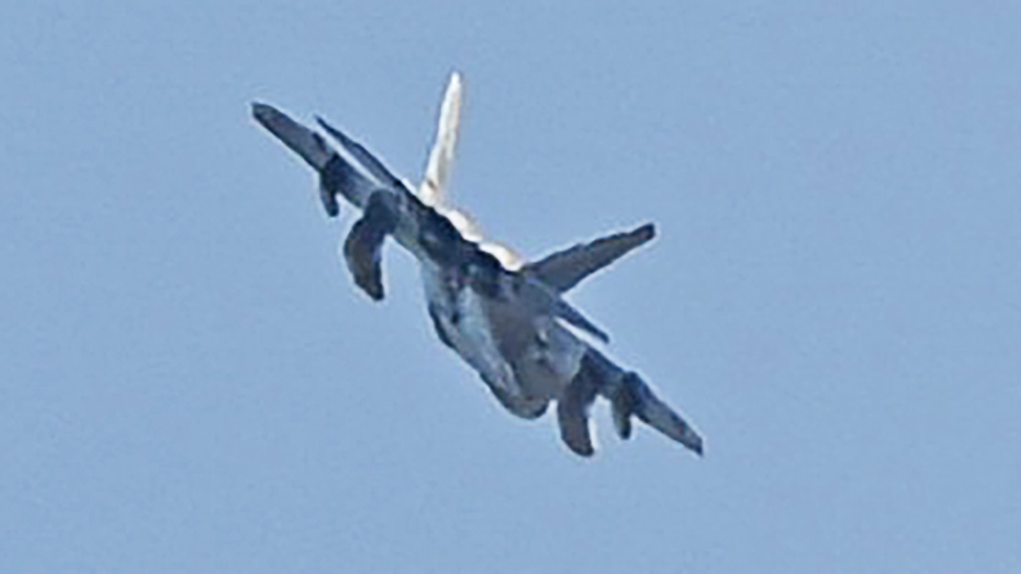 F-22 Spotted With New Stealth Wing Tanks, Infrared Sensor Pods
