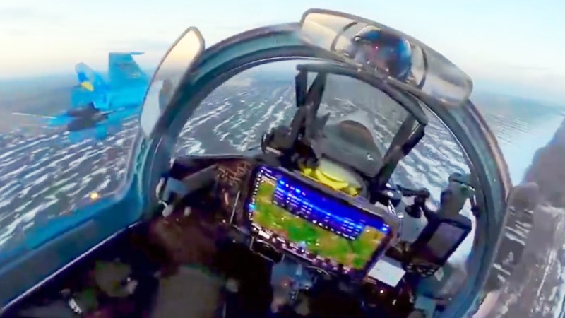 Cockpit Video Of Ukrainian Su-27 Lobbing GBU-39 Small Diameter Bombs