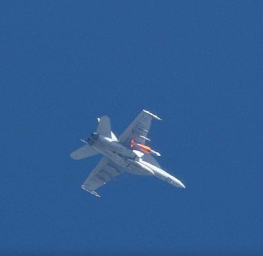 Super Hornet Armed With SM-6 Missile Spotted Over California