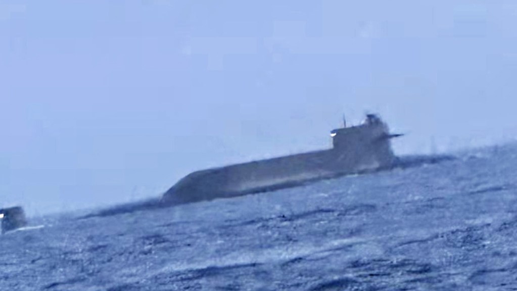Chinese Nuclear Ballistic Missile Submarine Surfaces In Taiwan Strait