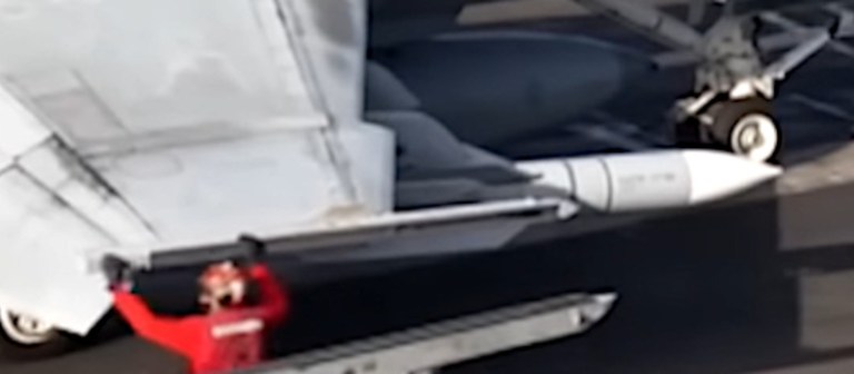 AIM-174 Missile Seen On Super Hornet About To Launch From A Carrier For First Time
