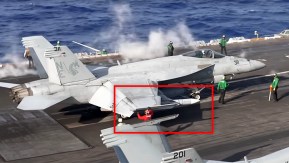 AIM-174 Missile Seen On Super Hornet About To Launch From A Carrier For ...