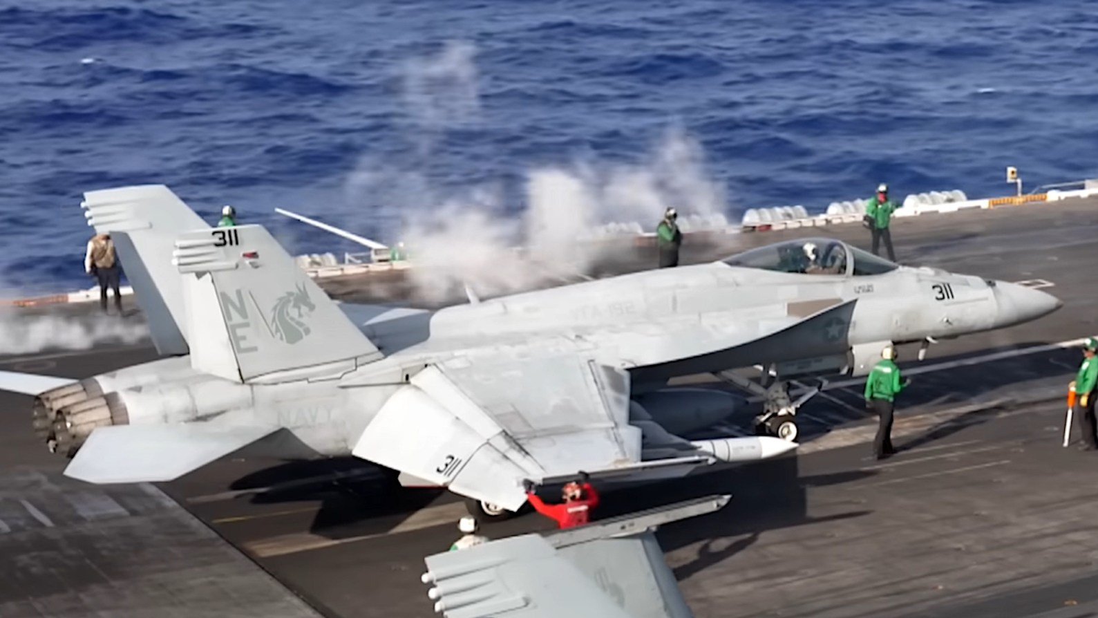 AIM-174 Missile Seen On Super Hornet About To Launch From A Carrier For First Time