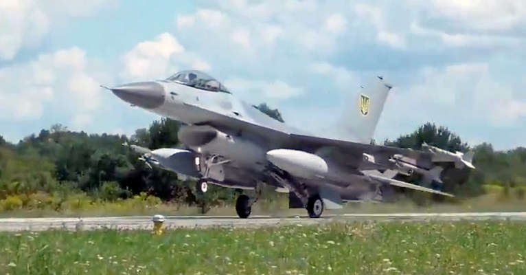 F-16 Officially In Ukrainian Service, Self Protection Pods Included