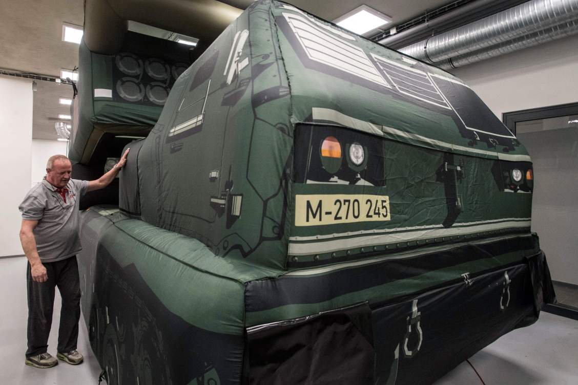 Inflatable Ukrainian F-16 Decoy Emerges At Defense Show