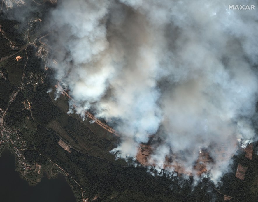 Massive Russian Weapons Depot Still Burning After Ukrainian Drone Attack