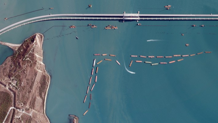 Ukraine Strikes At The Heart Of Russia's Highly Defended Kerch Bridge