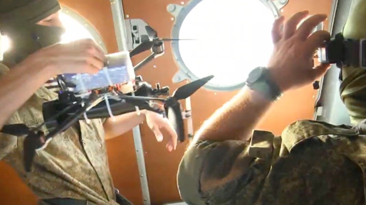 Russia Training To Launch FPV Drones From Helicopters To Counter Sea Drones