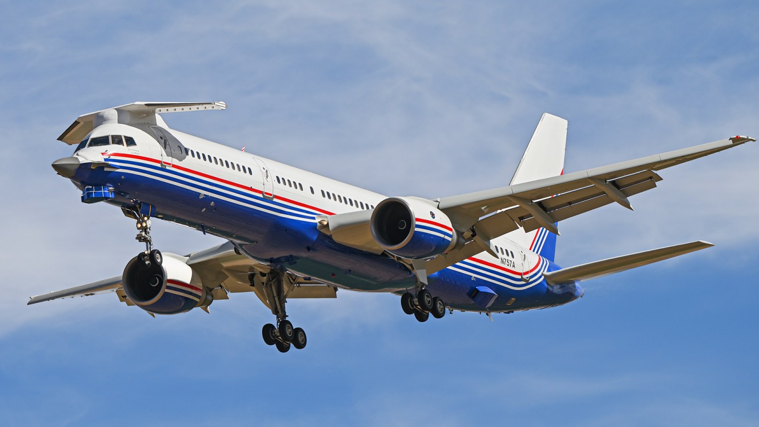Boeing’s 757 ‘Catfish’ Flying F-22 Avionics Testbed Emerges With Retro Look