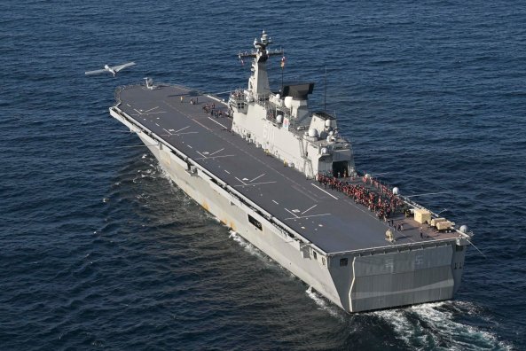Gray Eagle STOL Drone Flies From South Korean Amphibious Assault Ship