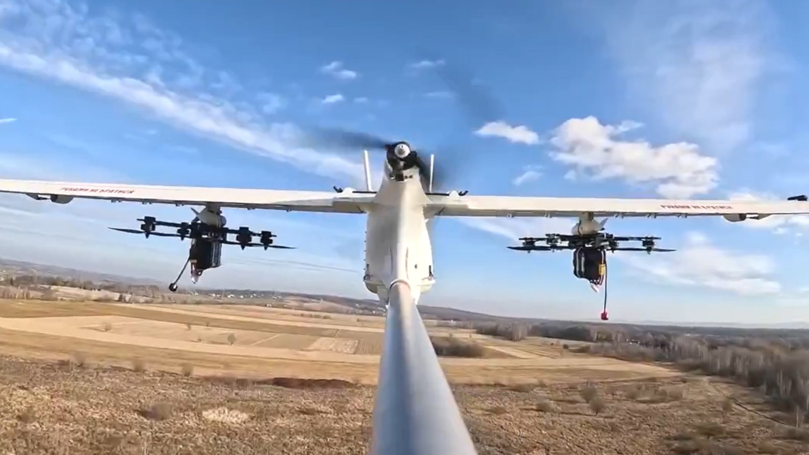 Watch A Ukrainian Uncrewed Aerial Mothership Launch Kamikaze Drones