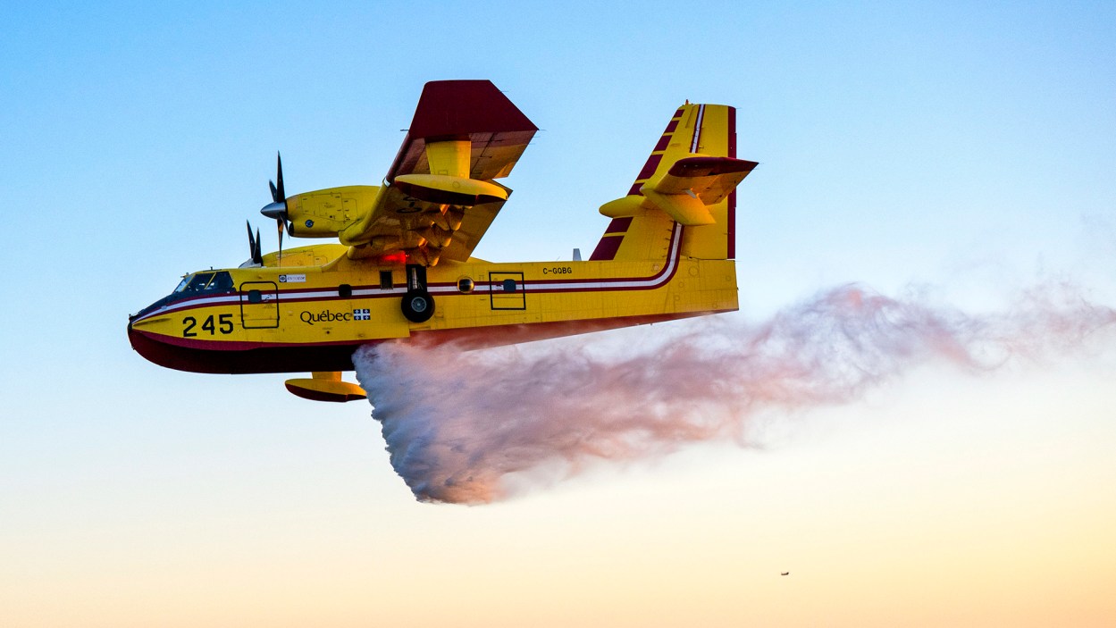 One Of Just Two CL-415 Super Scooper Planes Taken Out Of Palisades Fire Fight By Drone