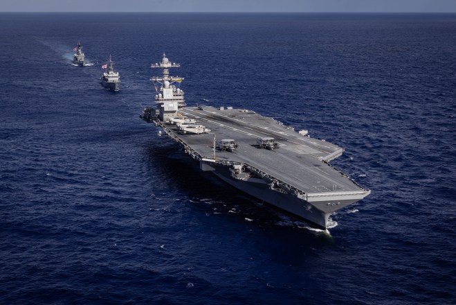 Supercarrier USS Gerald R. Ford Enters U.S. Southern Command's Area Of ...